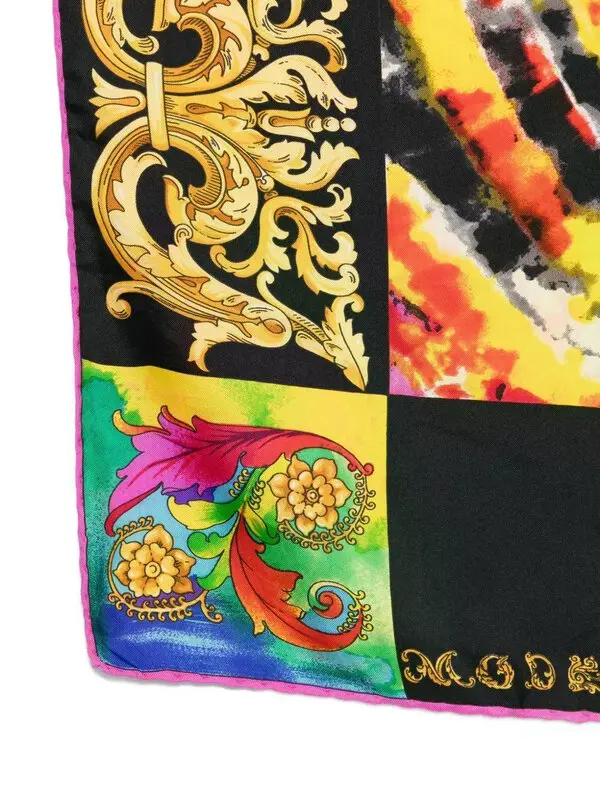 Versace 1990s Baroque Tie-dye Scarf