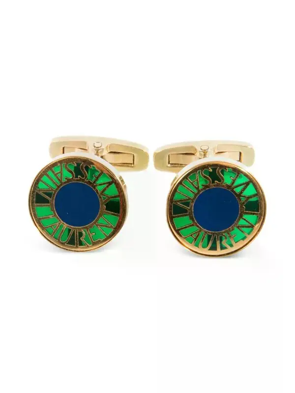 Saint Laurent 1990s Round Cufflinks - Gold