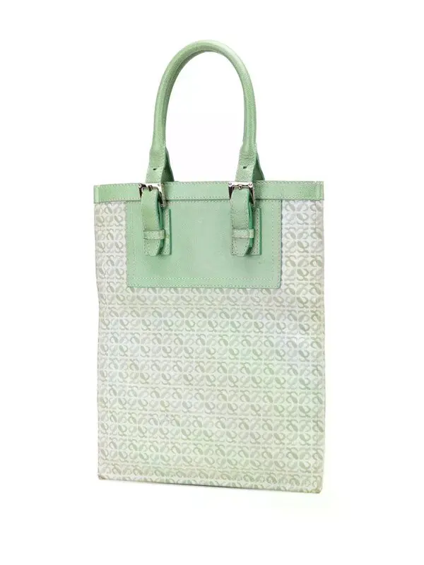 Loewe 2007 Anagram Canvas Tote Bag - Green
