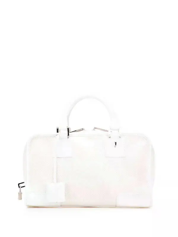 Loewe 2003 Perforated Leather Amazona 28 Handbag - White