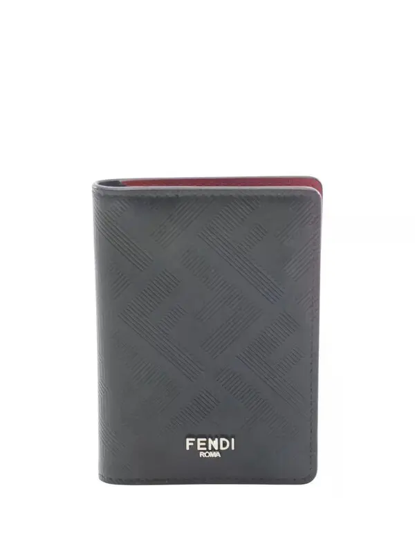 Fendi 2010-2025 Ff Leather Shadow Card Holder - Black