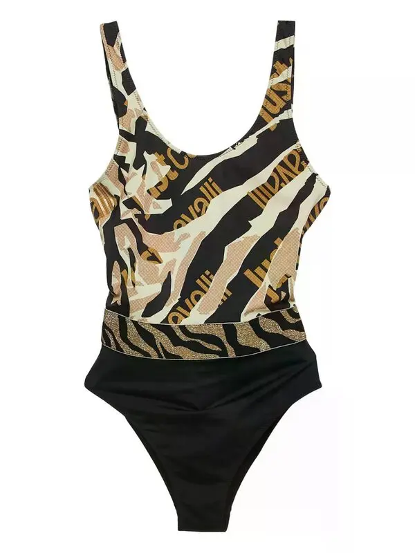 Just Cavalli Vintage Tiger-print Swimsuit - Black