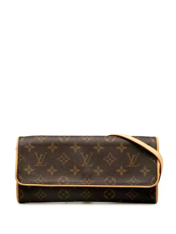 LOUIS VUITTON Monogram Pochette Twin Gm Crossbody Bag - Brown