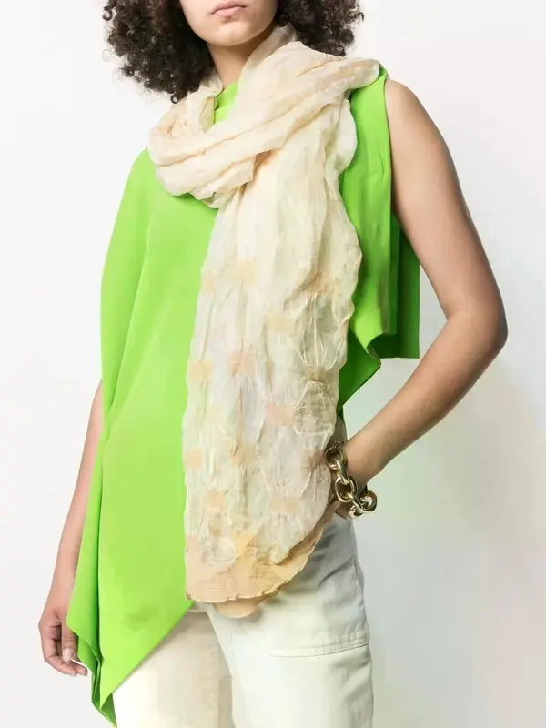 Issey Miyake 2000s Creased Effect Sheer Silk Scarf