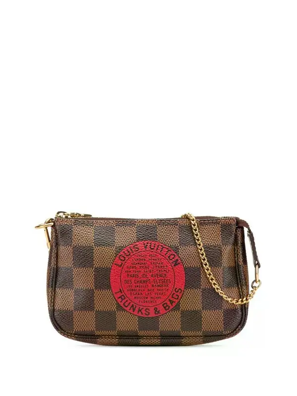 LOUIS VUITTON 2008 Damier Ebene Trunks And Bags Mini Pochette Accessoires Handbag