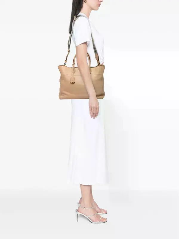Prada Vitello Phenix Open Convertible Tote Satchel - Brown
