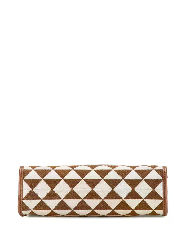 Prada Small Canvas Symbole Triangolo Satchel - Brown