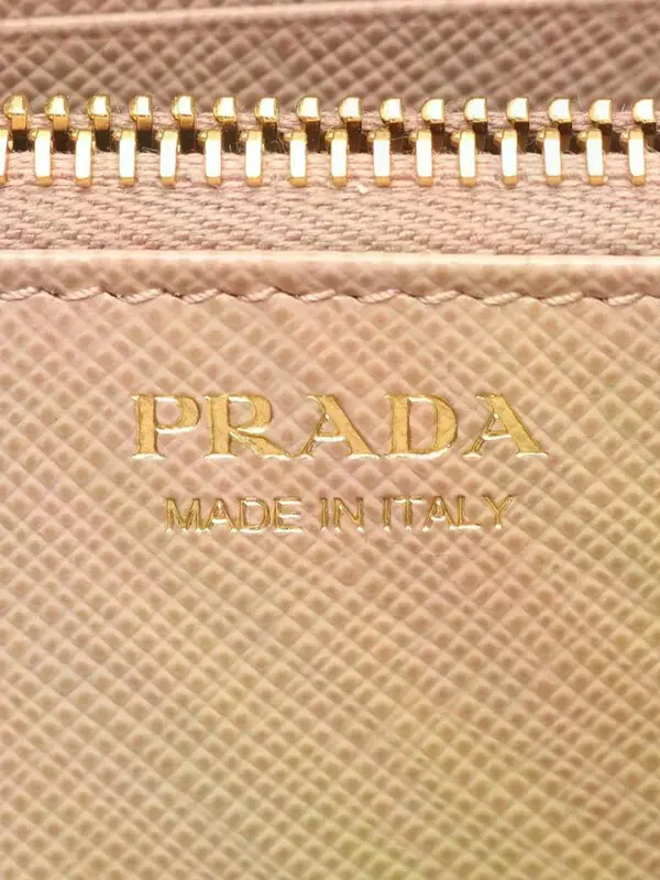 Prada 2013-2025 Saffiano Triangle Logo Wallet Long Wallets - Brown