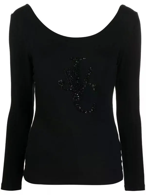 Versace 2000s Sequinned Long-sleeved Top