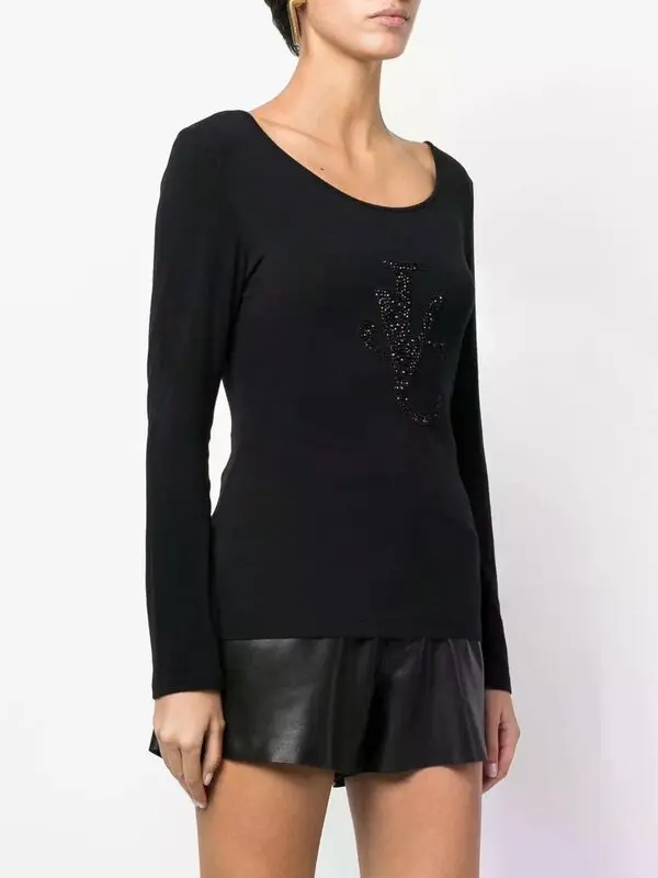 Versace 2000s Sequinned Long-sleeved Top