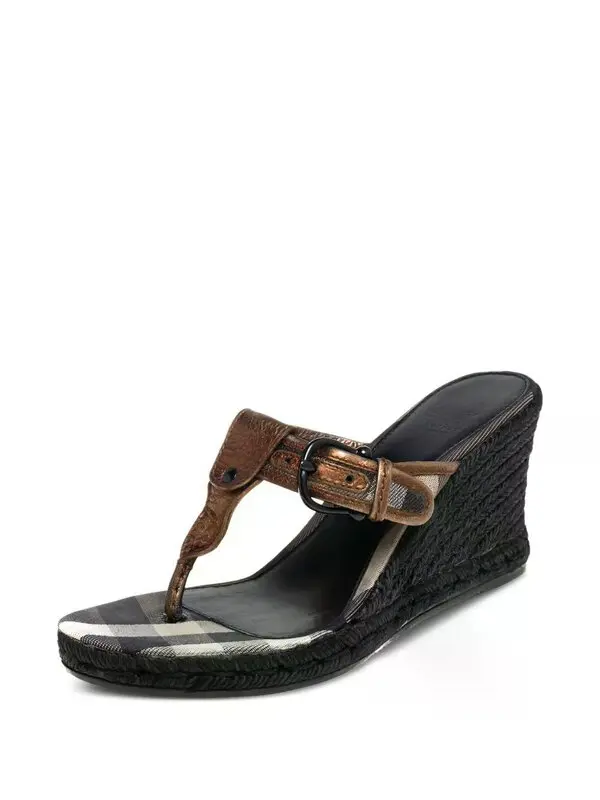 Burberry Metallic Wedge Sandals