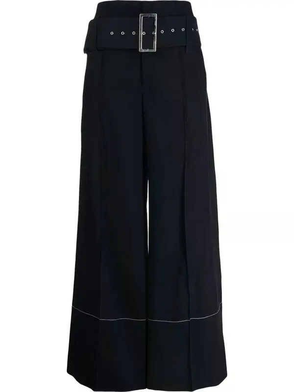 Celine Belted Wide-leg Trousers