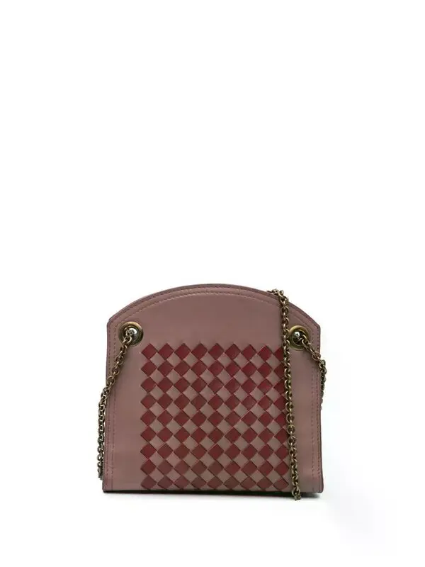 Bottega Veneta Nappa Intrecciato Chain Wallet Shoulder Bag - Pink