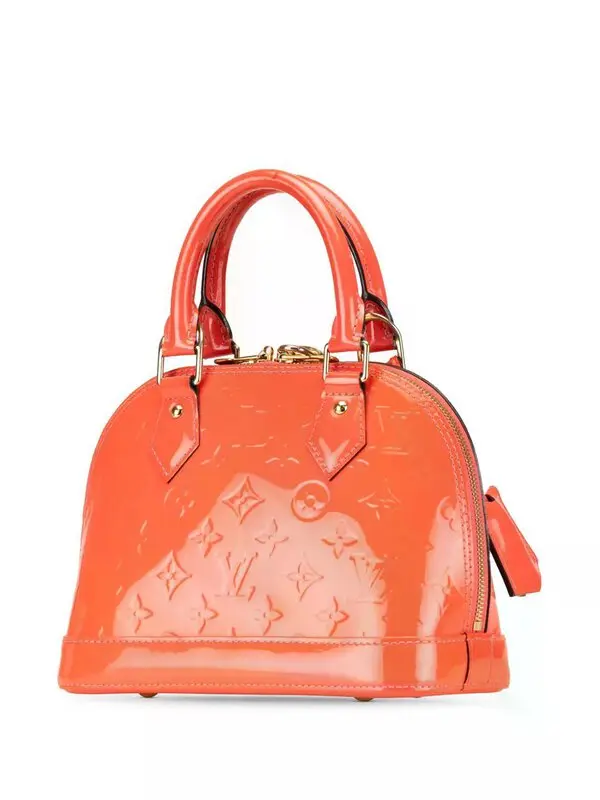 LOUIS VUITTON 2015 Monogram Vernis Alma Bb Satchel - Orange