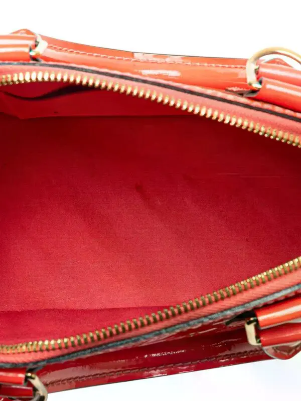 LOUIS VUITTON 2015 Monogram Vernis Alma Bb Satchel - Orange