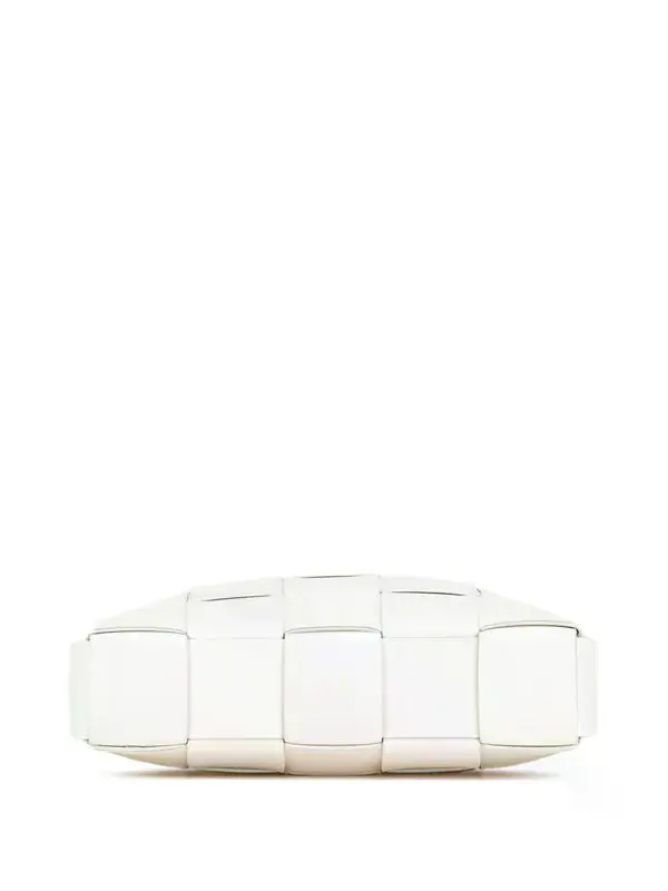 Bottega Veneta Nappa Intrecciato Cassette Messenger Crossbody Bag - White