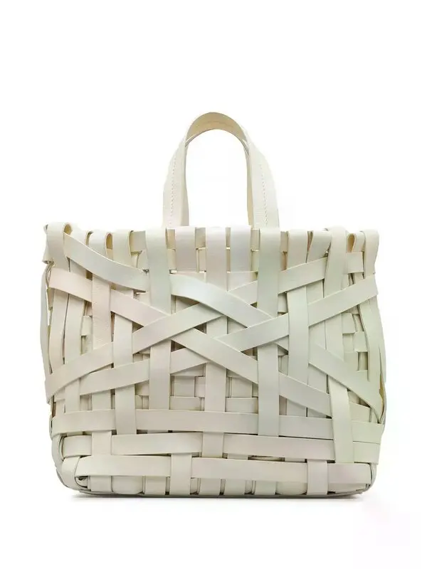 JIL SANDER Woven Basket Leather Handbag