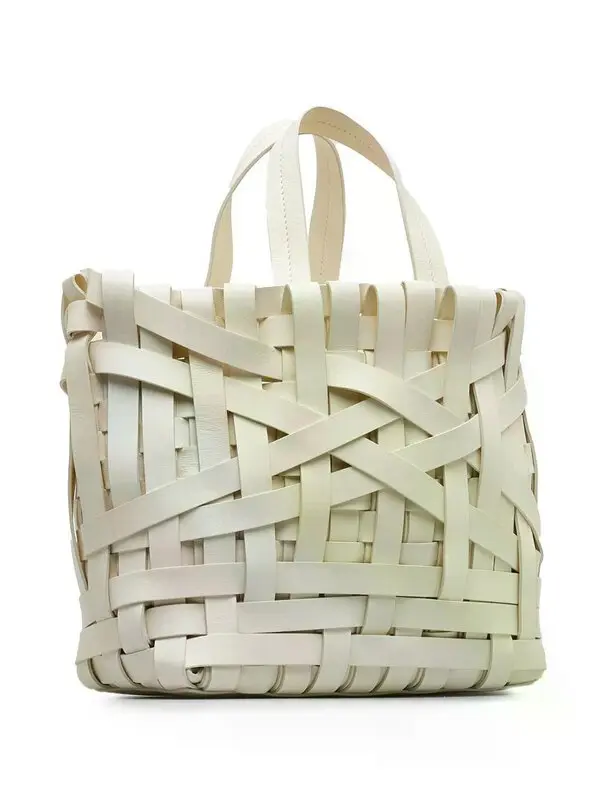 JIL SANDER Woven Basket Leather Handbag