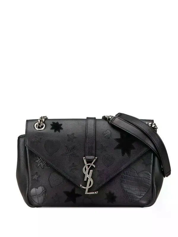 Saint Laurent Pre-owned Medium Monogram Heart Patchwork Chain Wallet