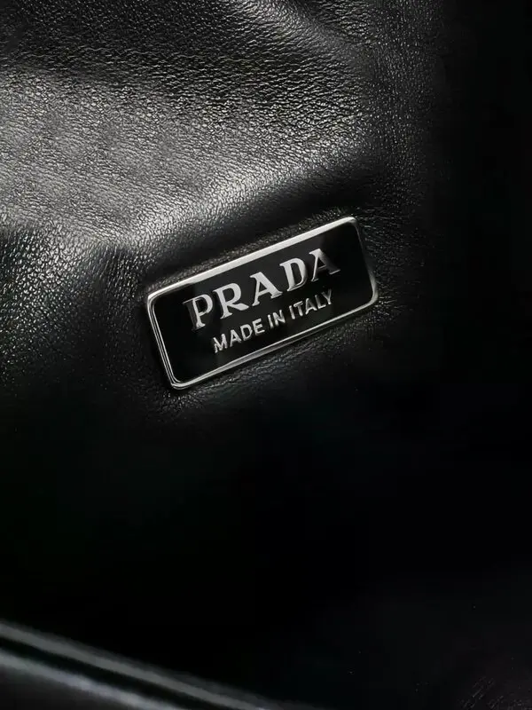 Prada 2010s Triangle-logo Leather Tote Bag