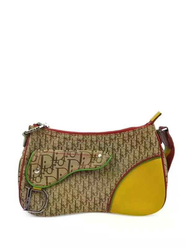 Dior 2004 Rasta-color Trotter Saddle Bag