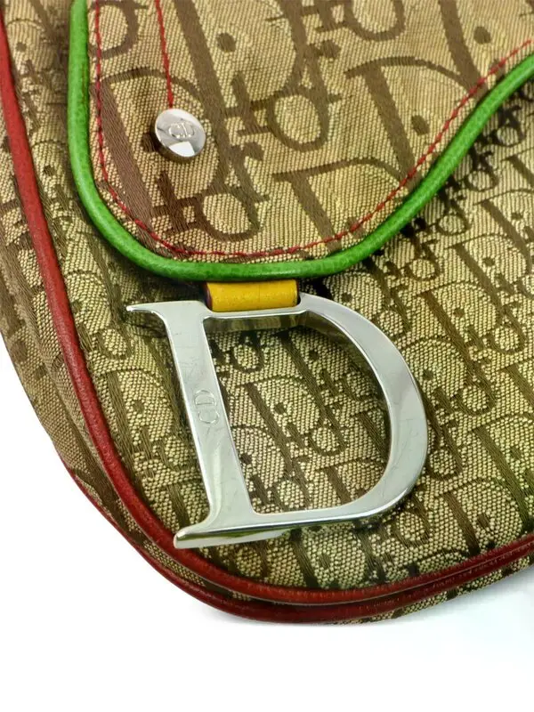 Dior 2004 Rasta-color Trotter Saddle Bag