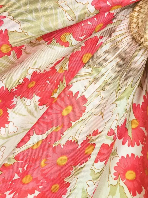 Hermès 1985 Fleurs Et Carlines Silk Scarf