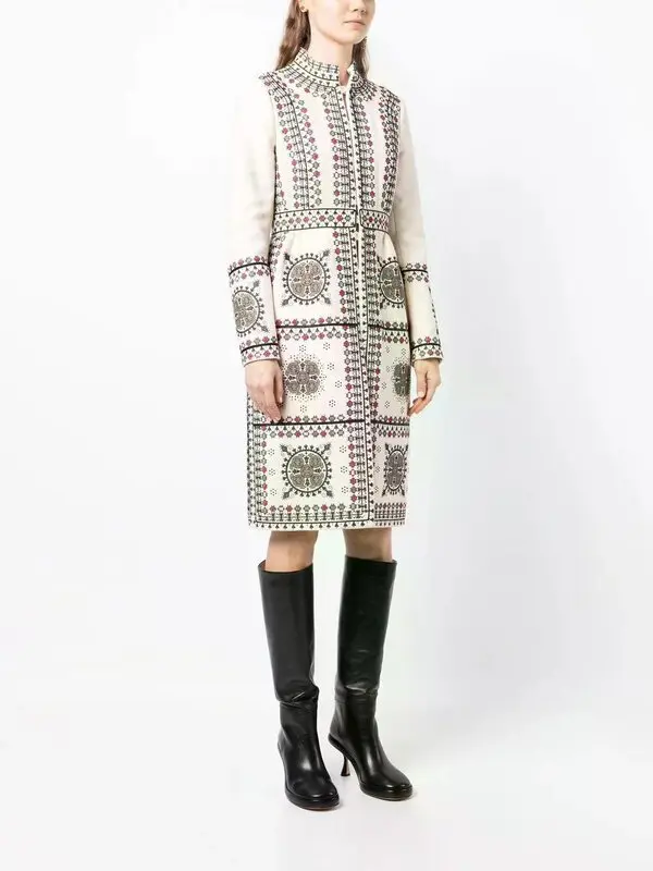 Valentino Garavani Embroidered High-neck Coat