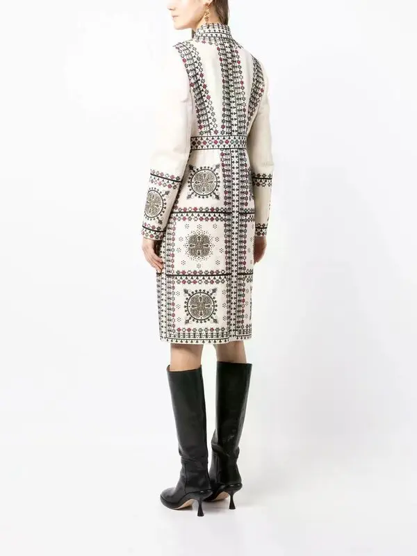 Valentino Garavani Embroidered High-neck Coat