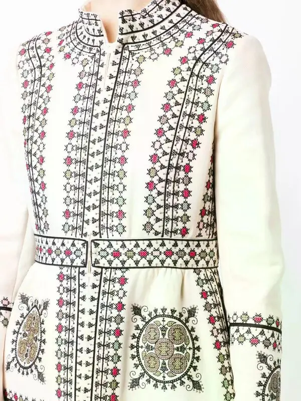 Valentino Garavani Embroidered High-neck Coat