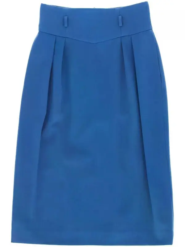 Dior 1970s Pleated Skirt - Blue