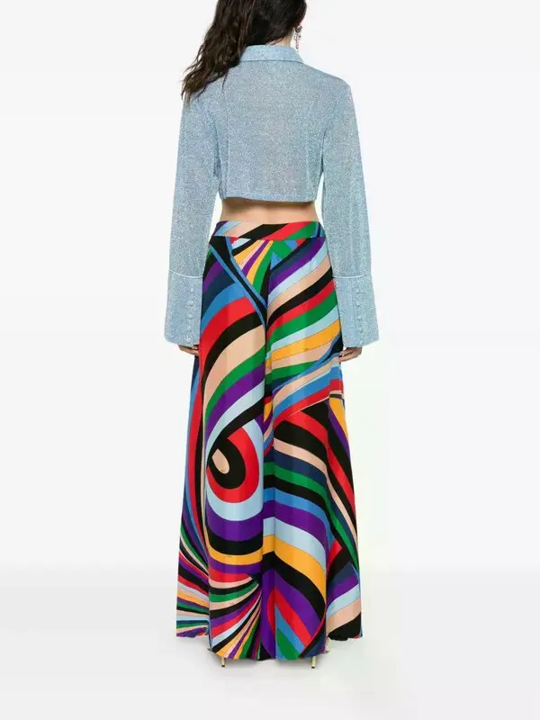 Emilio Pucci Iride Print Silk Trousers