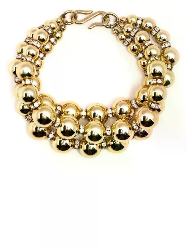 Dior Rhinestone-embellished Bracelet And Earring Set - Gold