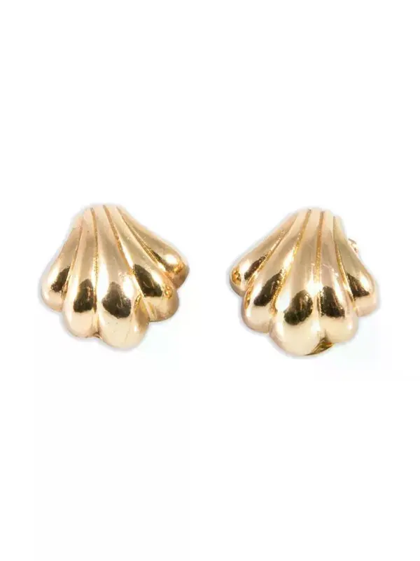 Dior 1990s Shell Clip-on Earrings - Gold
