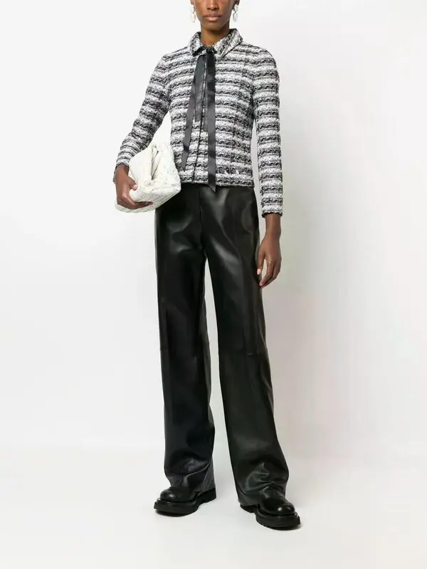 Valentino Garavani 2000s Woven Jacket With Pussy-bow Collar