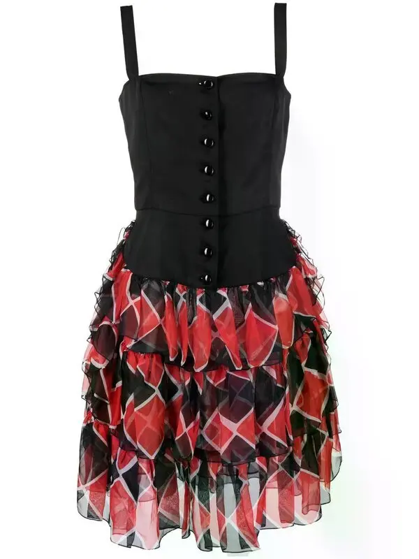 Saint Laurent 1980s Tiered Ruffle Dress