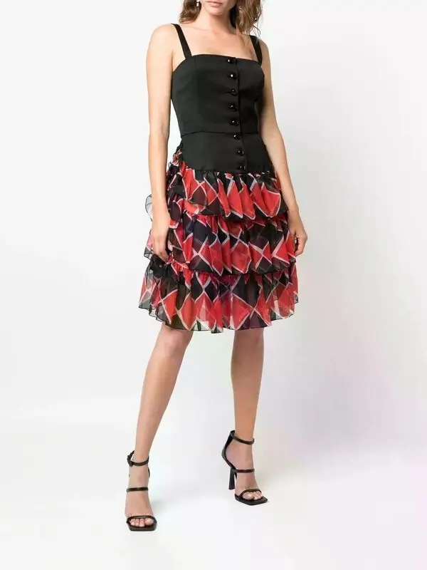 Saint Laurent 1980s Tiered Ruffle Dress