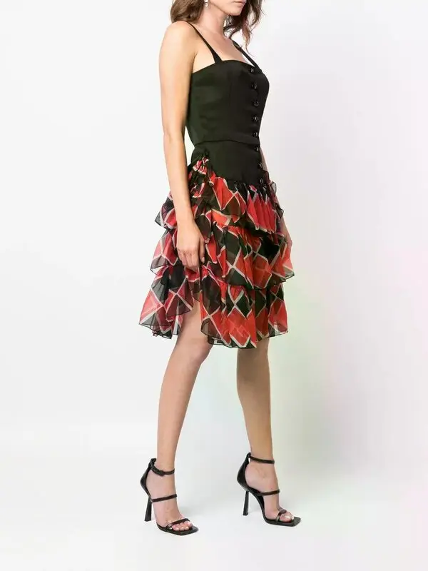 Saint Laurent 1980s Tiered Ruffle Dress