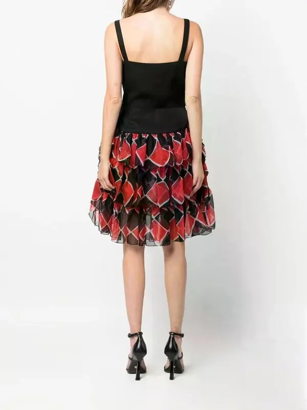 Saint Laurent 1980s Tiered Ruffle Dress