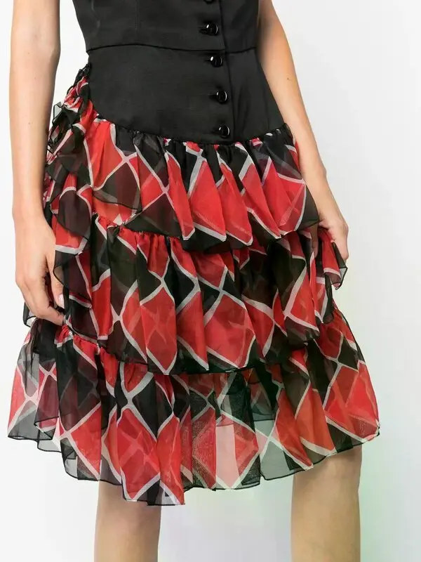 Saint Laurent 1980s Tiered Ruffle Dress