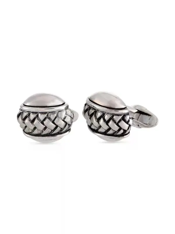 SCOTT KAY Braided-detail Cufflinks - Silver