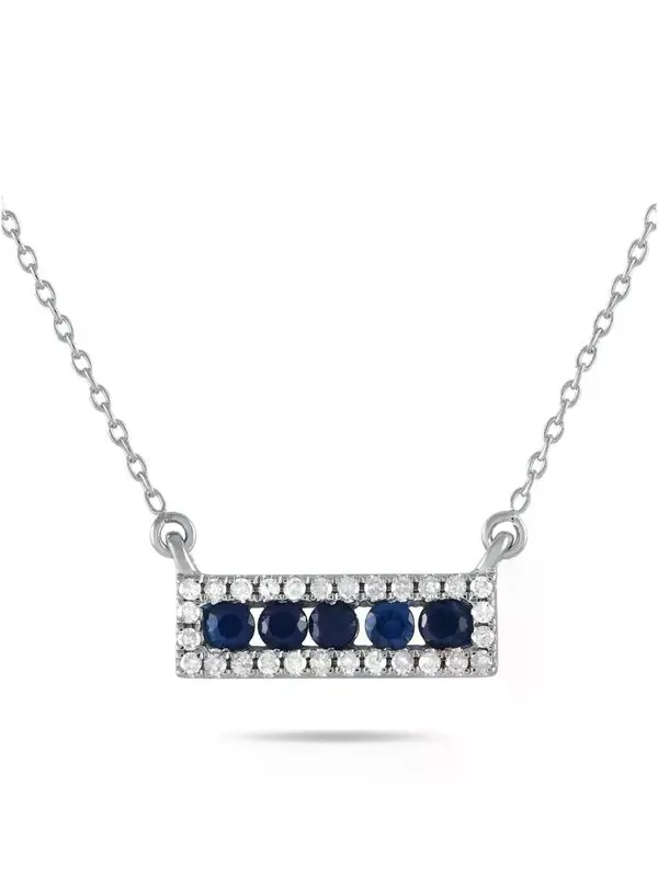 LB EXCLUSIVE 14kt White Gold Sapphire Necklace - Silver