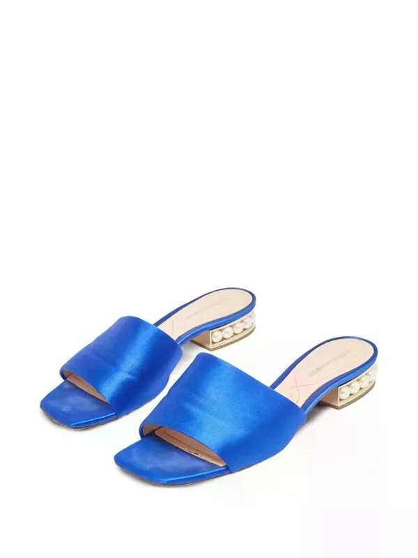 NICHOLAS KIRKWOOD Pearl Embellished Satin Sandals