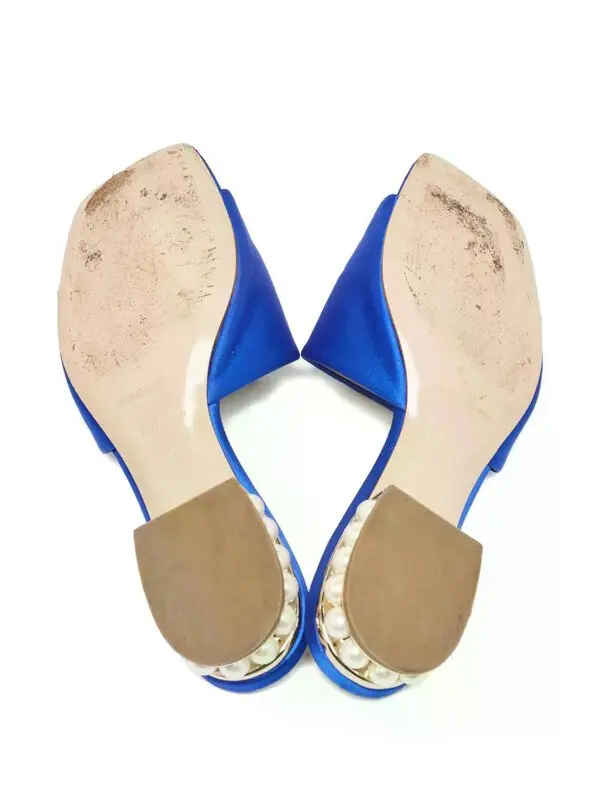 NICHOLAS KIRKWOOD Pearl Embellished Satin Sandals