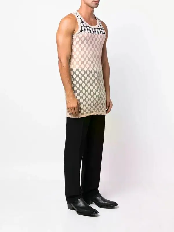 JEAN PAUL GAULTIER 2000s Polka Dot Sheer Tank Top