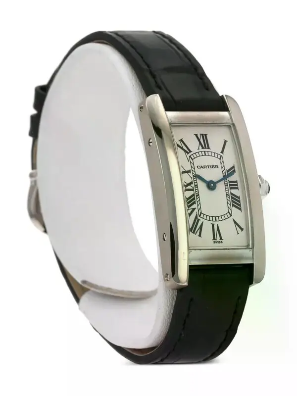 Cartier 2000 18k Gold Tank Américaine 19mm - White