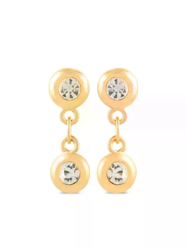 SUSAN CAPLAN 1990s Crystal-embellished Drop Earrings - Gold