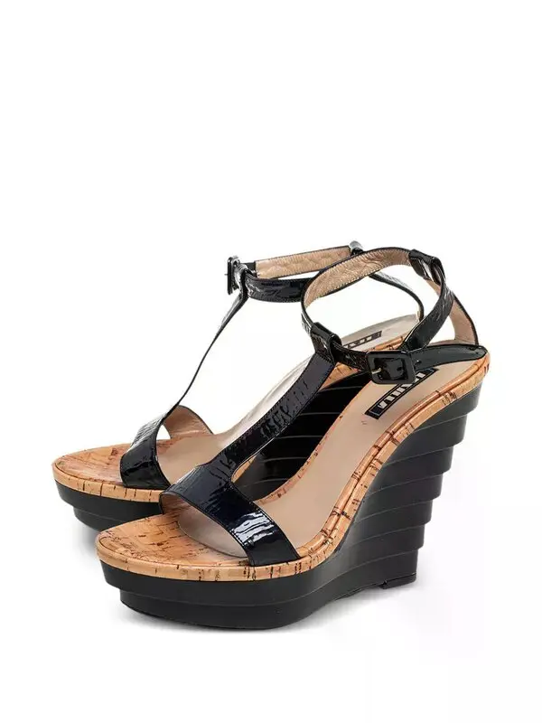 LE SILLA 130mm T-strap Wedge Sandals