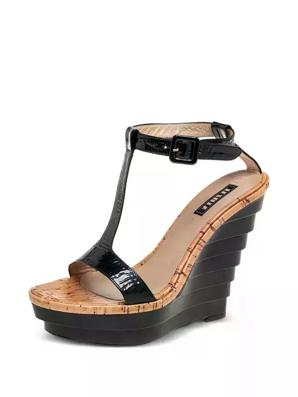 LE SILLA 130mm T-strap Wedge Sandals