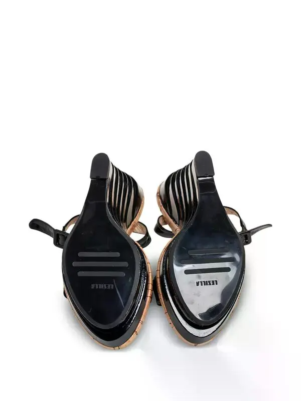 LE SILLA 130mm T-strap Wedge Sandals